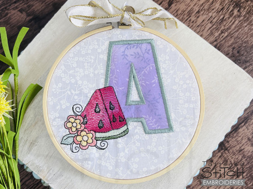 Watermelon Applique ABCs Bundle - Embroidery Designs - Tattered Stitch ...