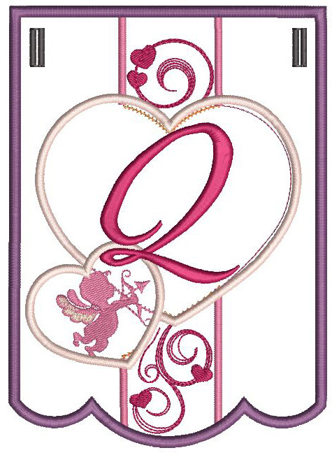 Valentine Bunting ABCs - Q - Embroidery Designs