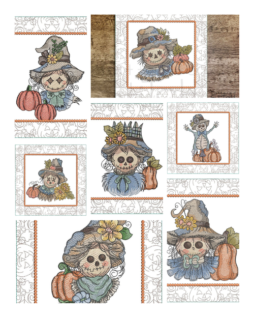 Scarecrow Quilt Block Bundle (8 Designs) - Embroidery Designs