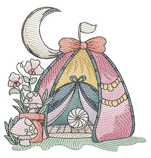 Crescent, Moon, Camping - Embroidery Designs