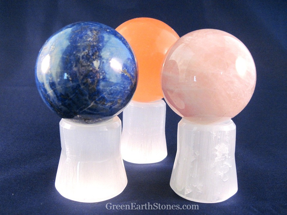 Selenite Gem Sphere Stand