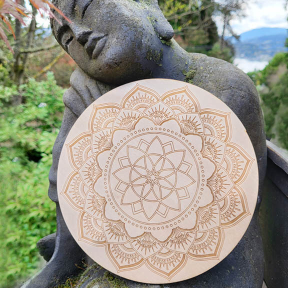 Mandala Chakra Wood Grid