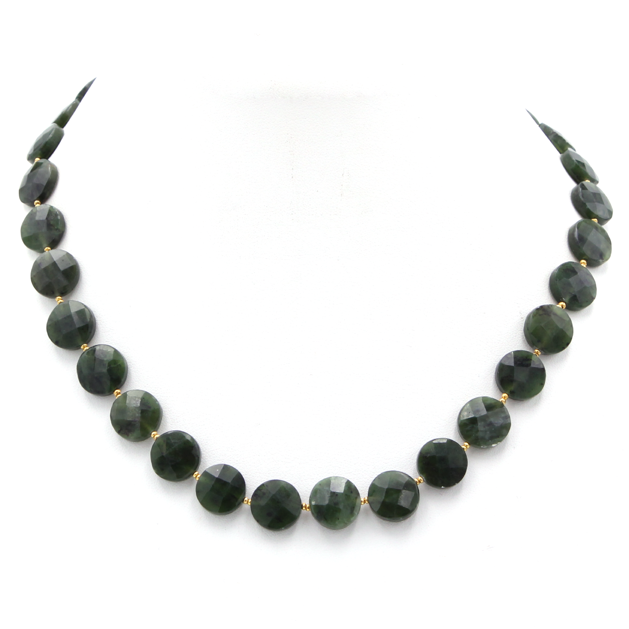 10 mm Round Bead Jade Necklace & Earrings Set