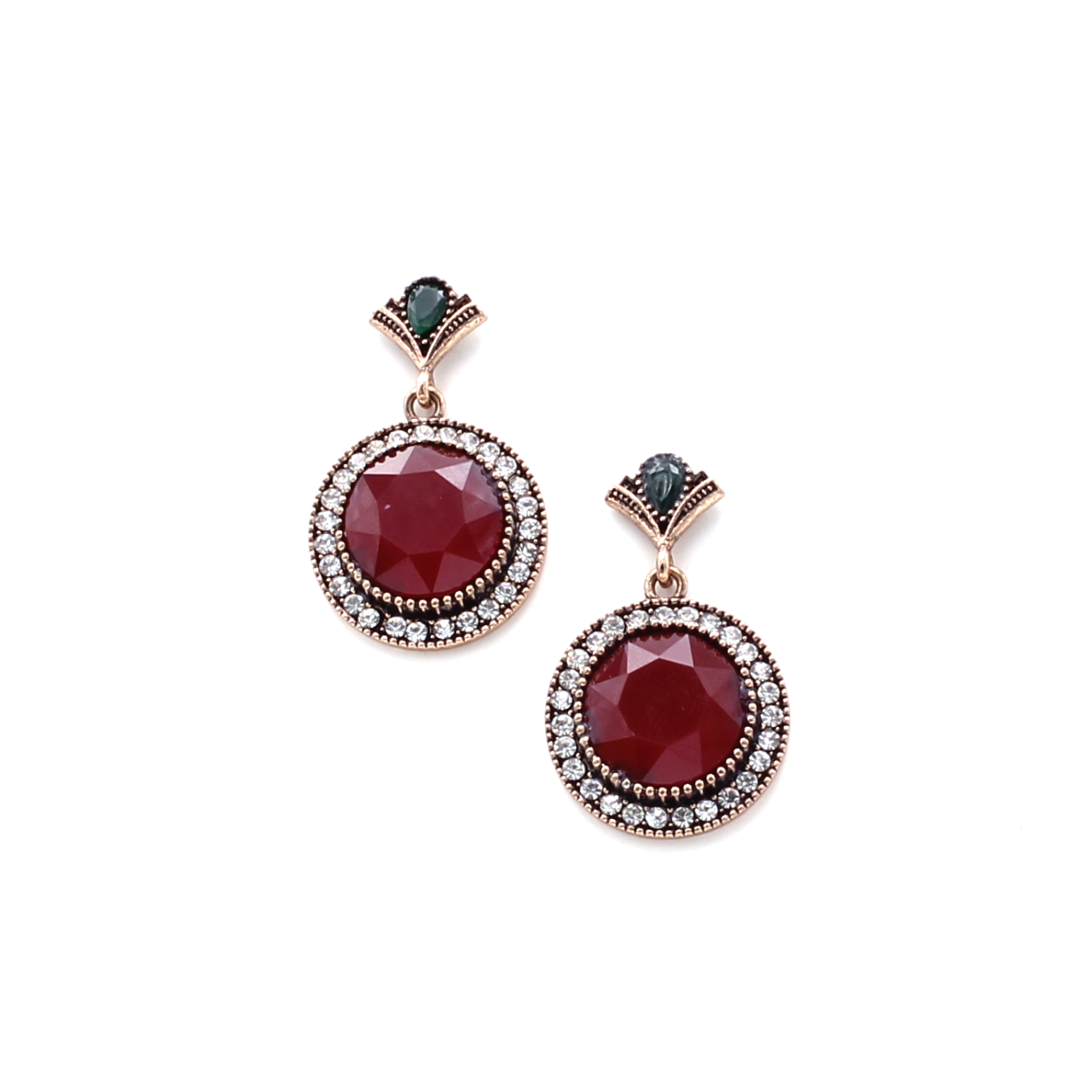Hanging Red Jade Earrings