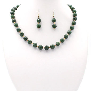 Jade necklace and earrings set store