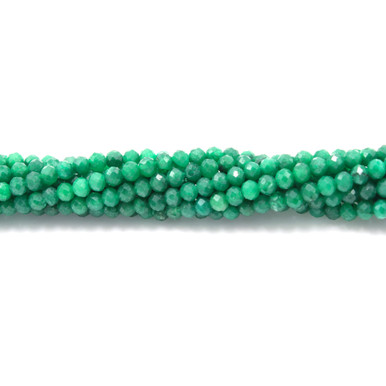 Round Faceted Emerald Beads, 4 mm