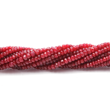 Faceted Ruby Beads, 3.3 mm