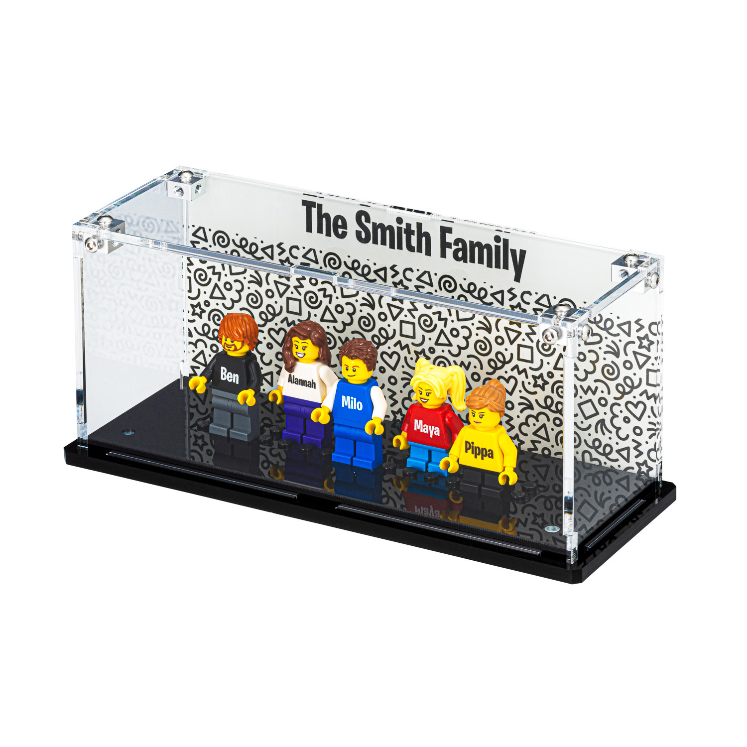 Family Minifigure Display Case - 5 minifigs - FabBricks