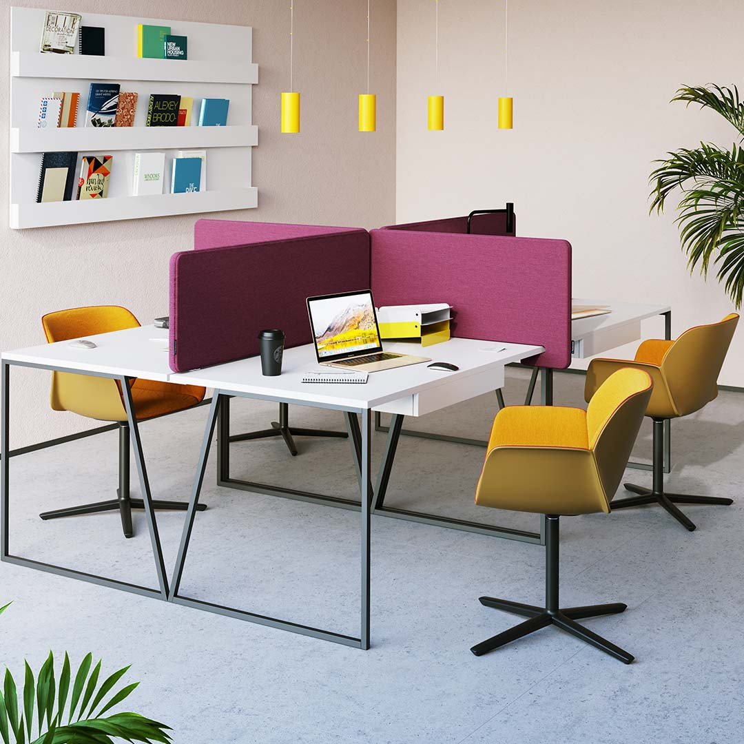 Edge Slide On 38 Acoustic Desk Dividers | Panelscreens