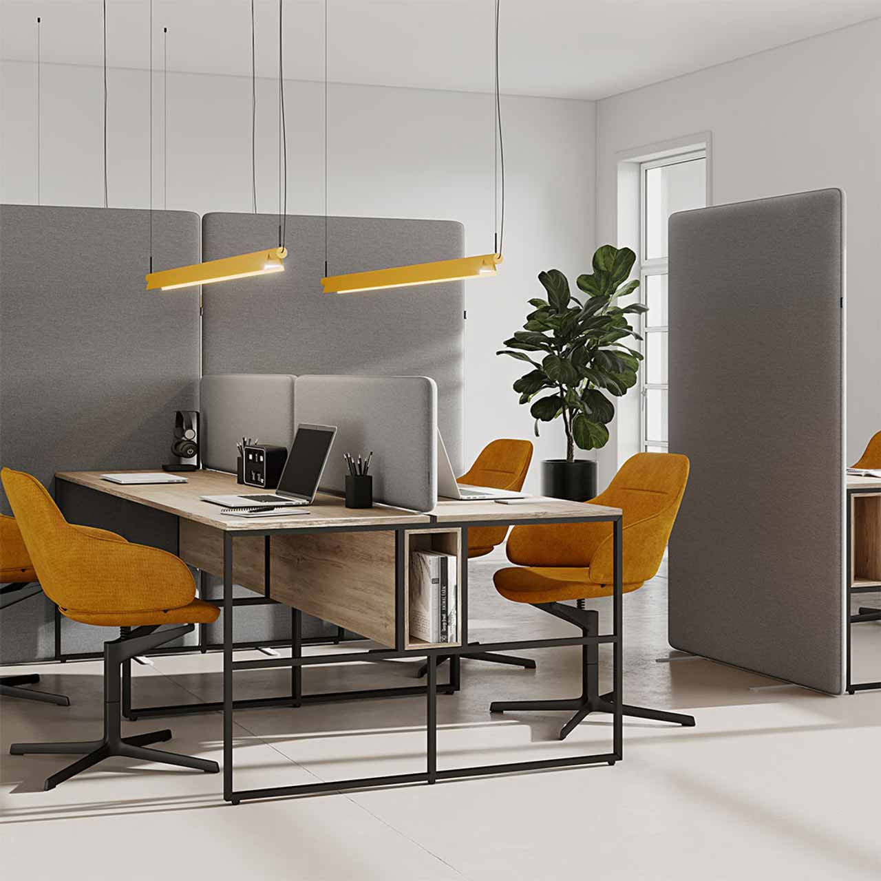 Pinnable Fabric Acoustic Office Screen – Curved Edge, 58mm | Panelscreens
