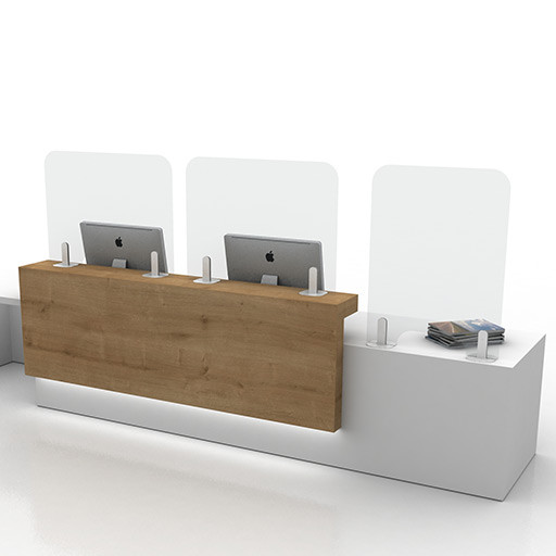 Mobile ISO reception desk glazed screen |Panelscreens Limited