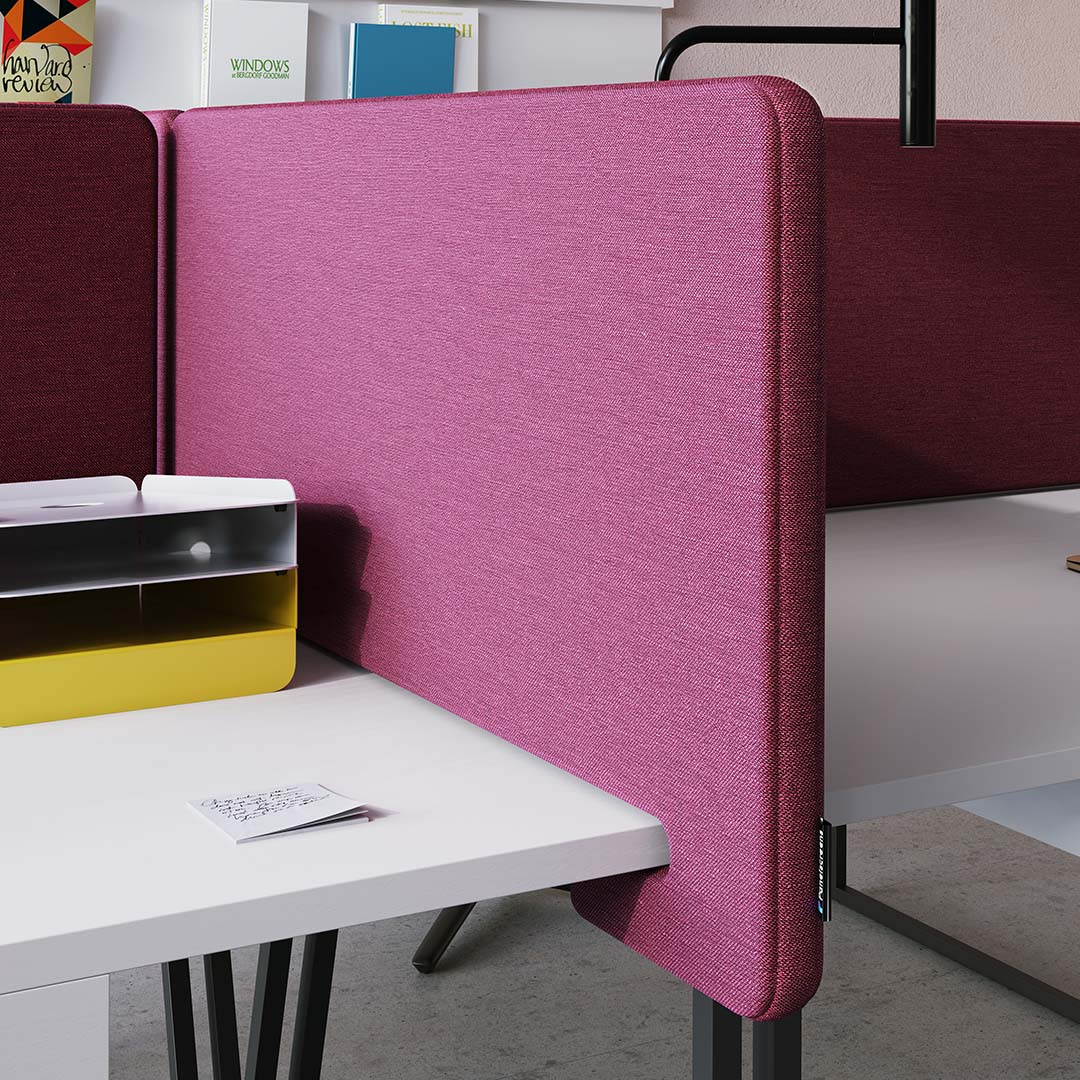 Edge Slide On 38 Acoustic Desk Dividers | Panelscreens