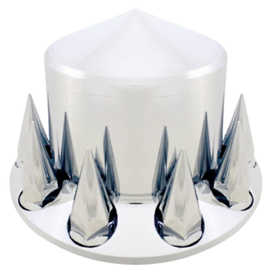 TR586-TWC-1 Plastic Universal Rear Spike Wheel Cover with 33MM Screw-on Spike Lug Nut Covers