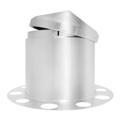 10224GG - HEX FLAT TOP CHROME PLASTIC 33MM LUG NUT COVER Push-on
