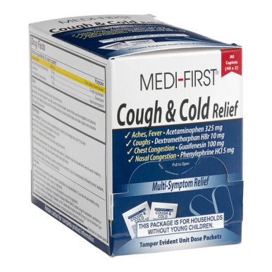 Non-Drowsy Cough & Cold Relief | 40 Packets | Multi-Symptom First Aid