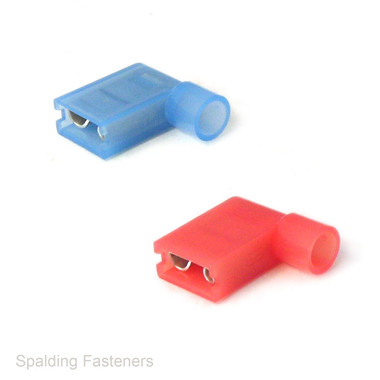 6.3mm Female Flag Crimp Terminals Red & Blue for Cable