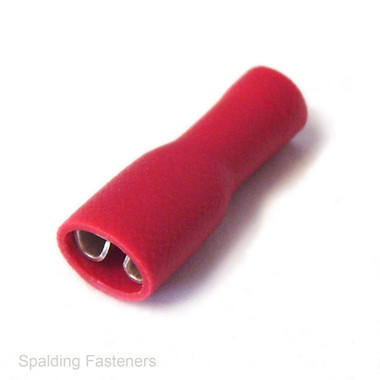 Fully insulated female spade crimp terminals in 2.8mm, 4.8mm, 6.3mm and ...