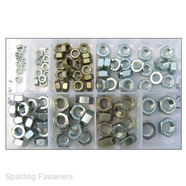 100 Assorted Metric Fine & Extra Fine Zinc Plated Full Nuts - Spalding ...