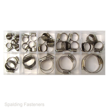 Assorted A2 Stainless Steel Hose Clips - Spalding Fasteners