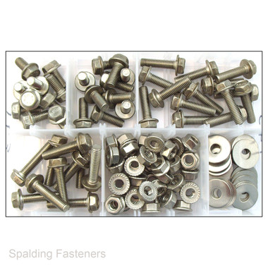 Assorted M8 Stainless Steel Hex Flange Set Screw Bolts With Nuts ...