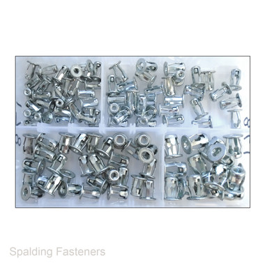 105 Assorted Zinc Plated Metric Spyder Jack Nuts - Spalding Fasteners