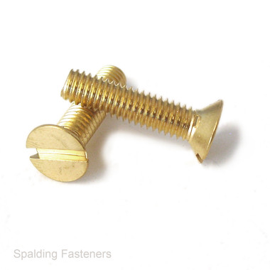 M3.5 Metric Brass Countersunk Slotted Head Machine Screws - Spalding ...