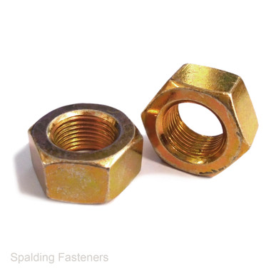 Metric Super Fine Yellow Zinc Plated Steel Hexagon Full Nuts - Spalding ...