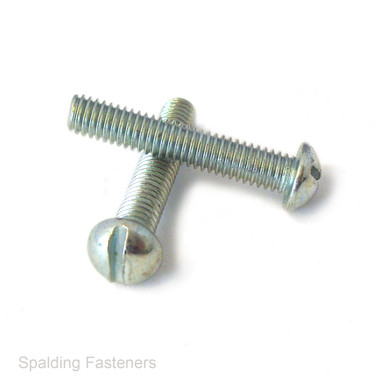 4BA Zinc Plated Steel Round Slotted Head Machine Screws - Spalding ...