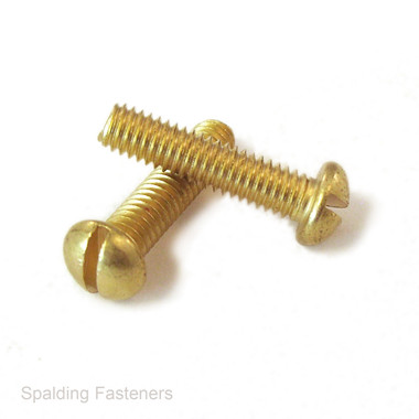 2BA Brass Round Slotted Head Machine Screws - Spalding Fasteners