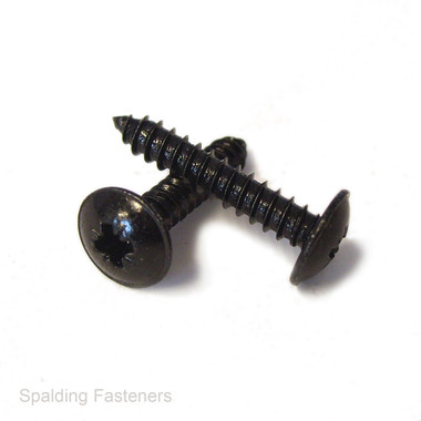 No.8 Black Pozi Flange Head Self Tapping Screws - Spalding Fasteners