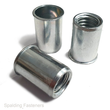 UNC RIVET NUTS STEEL ZINC REDUCED HEAD - Spalding Fasteners