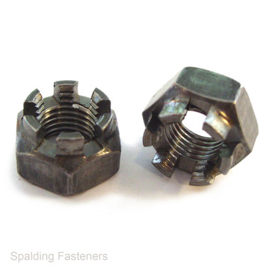 Metric Fine Self Colour Steel Castle Nuts - Spalding Fasteners