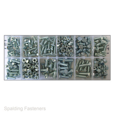 Assorted UNF H.T Zinc Bolts & Nuts 1/4" 5/16" & 3/8" - Spalding Fasteners