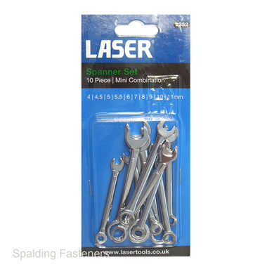 Laser 10 Piece Metric Mini Combination Spanner Set - Spalding Fasteners