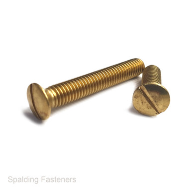 2ba Brass Raised head countersunk slotted machine screws - Spalding Fasteners