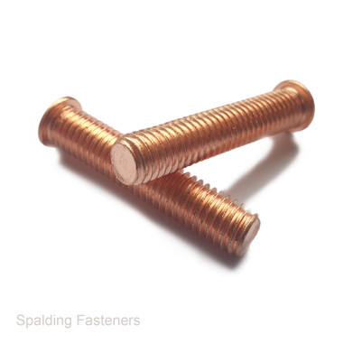 M6 Copper Plated Steel Weld Studs - Spalding Fasteners