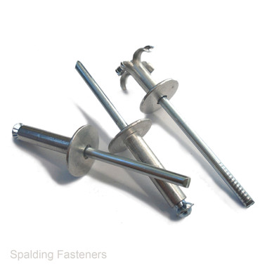 PEELED POP RIVETS LARGE FLANGE HEAD ALUMINIUM/STEEL 4MM 4.8MM ...