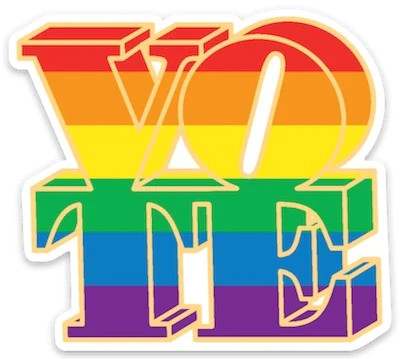 vote rainbow sticker