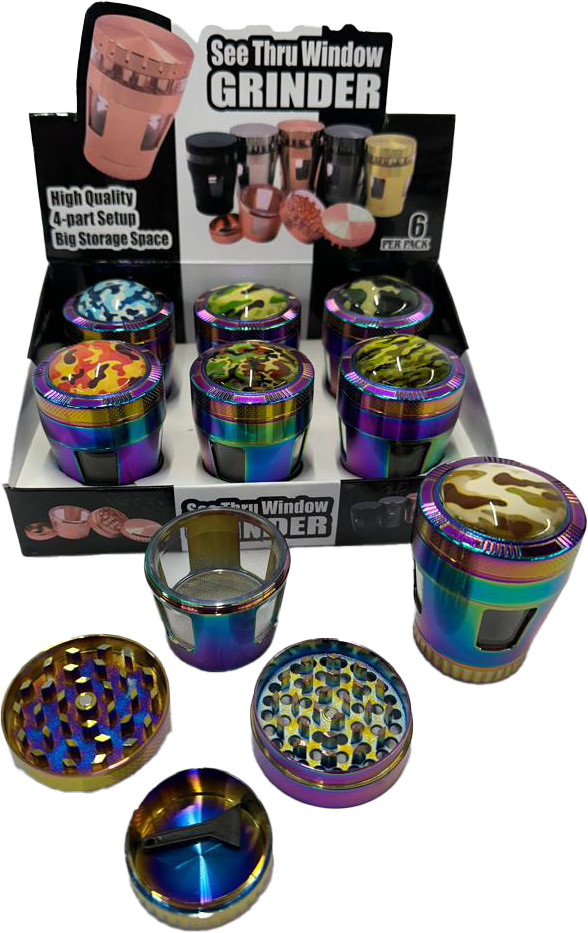 Metal Grinder, Camo top and Rainbow Colors
