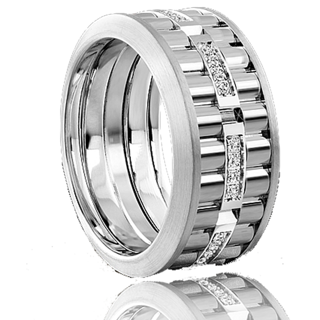 CARLEX 18kt White Gold Diamond Wedding Ring CX3-0018WWW-S | American ...