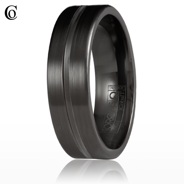 His 7mm Black Cobalt Wedding Ring from TORQUE by Crown Ring - CBB-7016