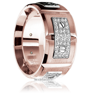 His CARLEX 18kt Rose & White Gold Diamond Wedding Ring WB-9897WR-S ...