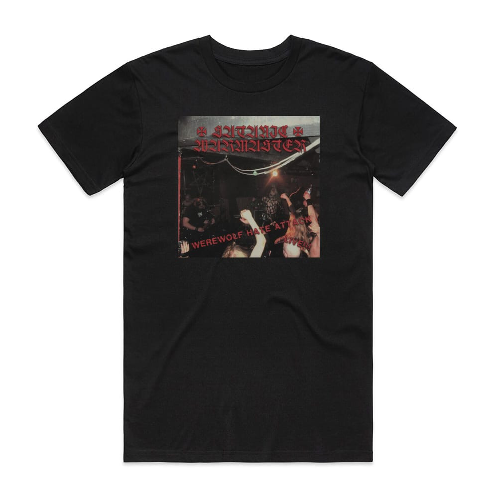 Satanic Warmaster Werewolf Hate Attack Album Cover T-Shirt Black
