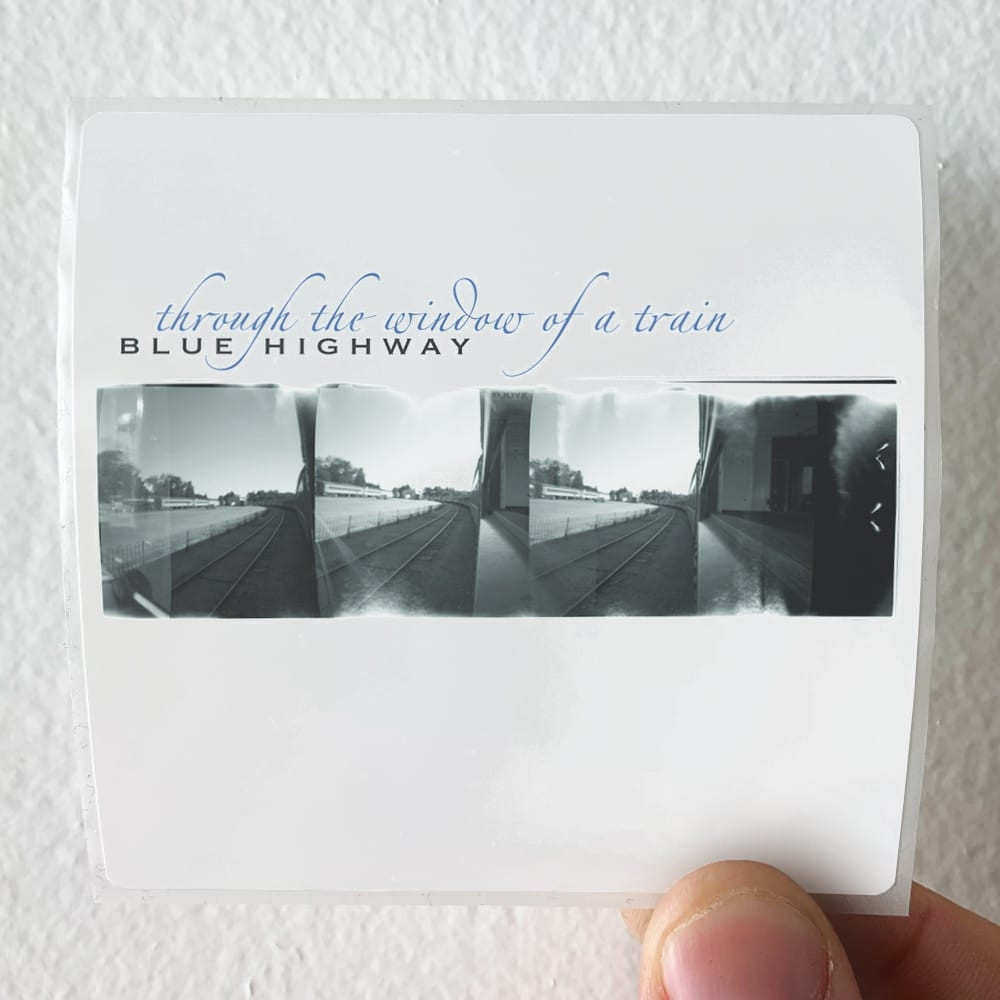 Blue Highway Through The Window Of A Train Album Cover Sticker