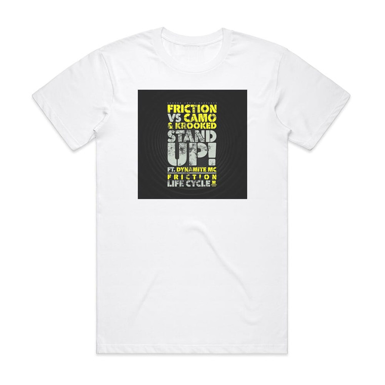 Friction Stand Up Life Cycle Album Cover T-Shirt White