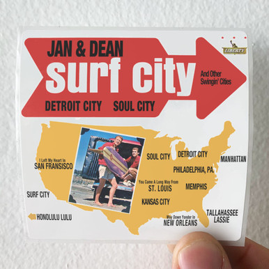 Jan and Dean Surf City 1 Album Cover Sticker