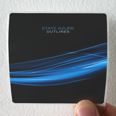 State Azure Outlines Album Cover Sticker
