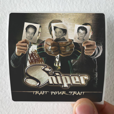Sniper Trait Pour Trait Album Cover Sticker