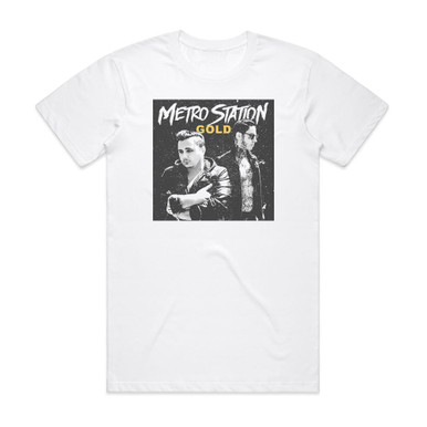 Metro Station Gold Album Cover T-Shirt White