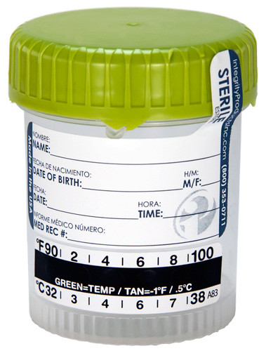 Specimen Container, 60mL x 48mm, Green Cap, Non-Sterile, Temperature ...